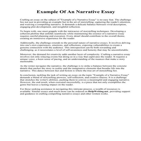 Example Of An Narrative Essay.pdfExample Of An Narrative Essay | PDF