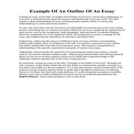 Example Of An Outline Of An Essay. Essay Outline Template Examples of ...