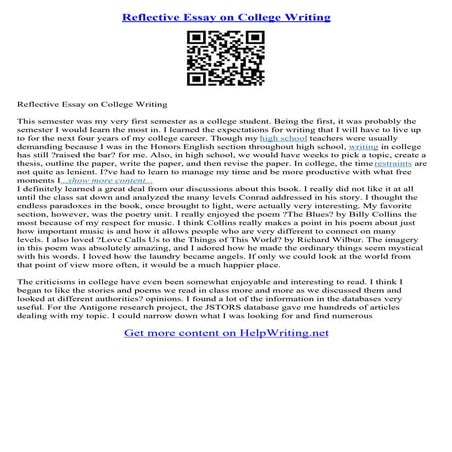 Example Of A Personal Essay For College | PDF