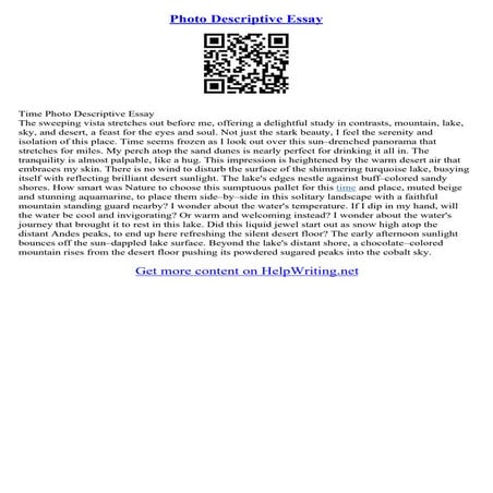 Example Of A Photo Essay | PDF