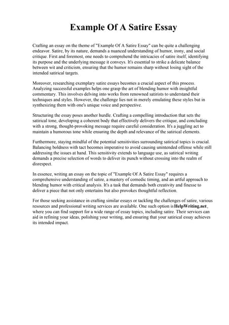Example Of Satirical Essay.pdf