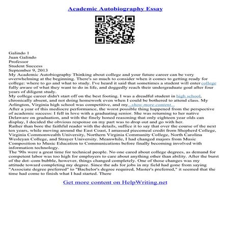 Example Of Autobiography Essay | PDF