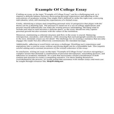 Example Of College Essay. College Essay Examples Common App : The ...