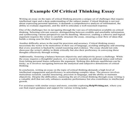 Example Of Critical Thinking Essay.pdf