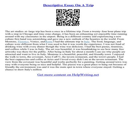 Example Of Descriptive Essay | PDF