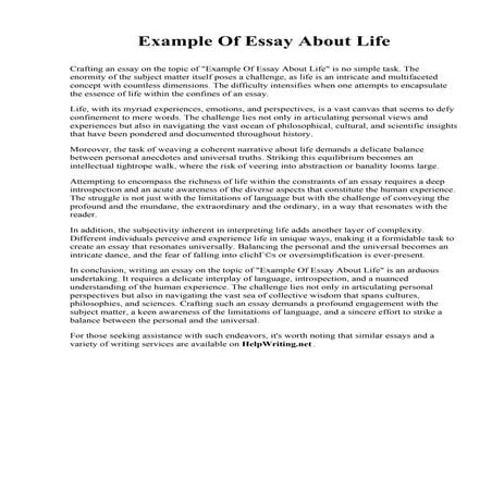 Example Of Essay About Life.pdf