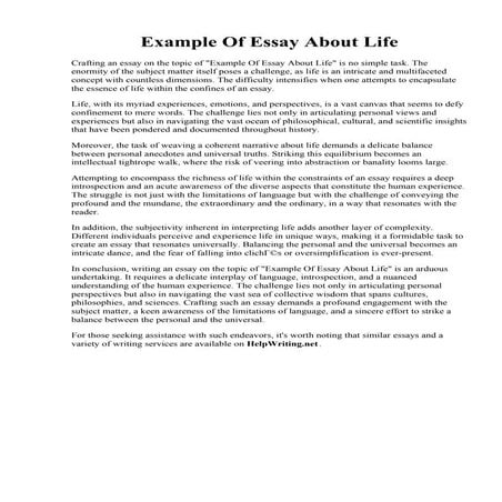 Example Of Essay About Life.pdf