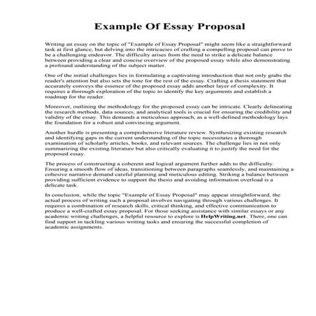 Example Of Essay Proposal.pdf | Homework and Study | Education