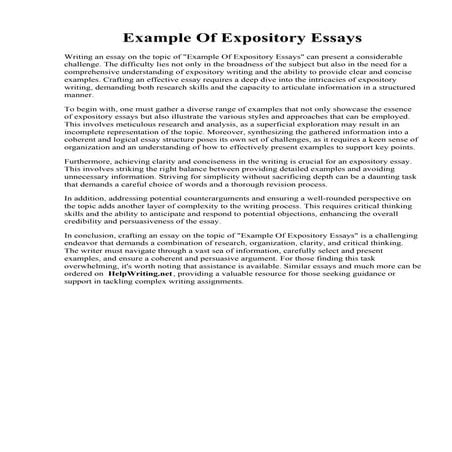 Example Of Expository Essays. What Is An Expository Essay? Examples And 