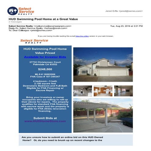 Trulia - Example of Featured Listing for HUD Owned Home | PDF