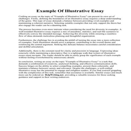 Example Of Illustrative Essay | PDF