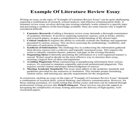 Example Of Literature Review Essay.pdf