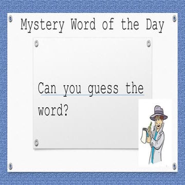 Example of mystery word of the day | PPTX