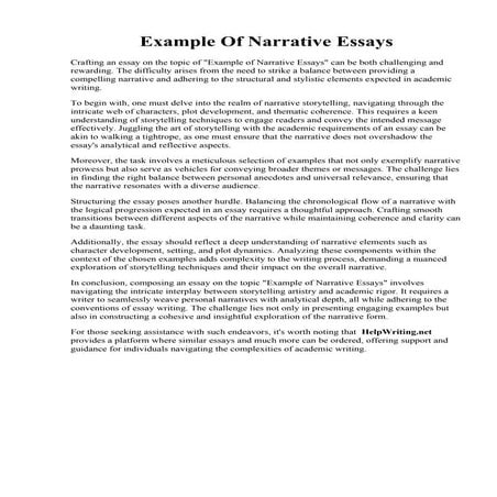 Example Of Narrative Essays. Everything About Narrative Essay Writing ...