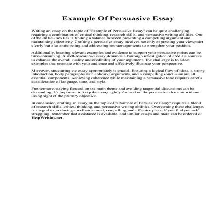 Example Of Persuasive Essay.pdf | Homework and Study | Education