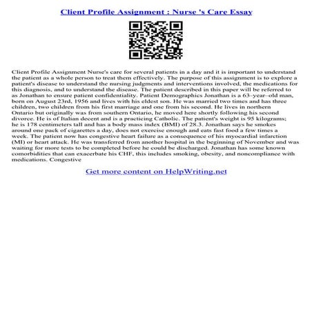 Example Of Profile Essay | PDF