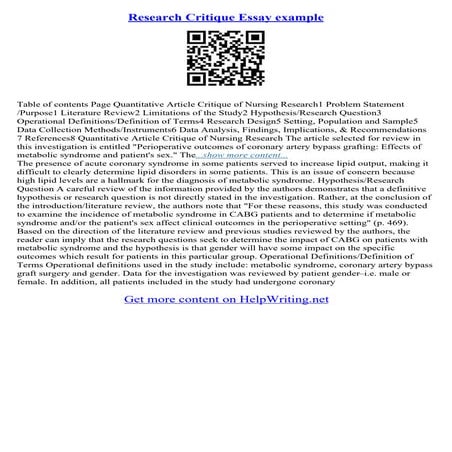 Sample Of Research Essay Paper | PDF