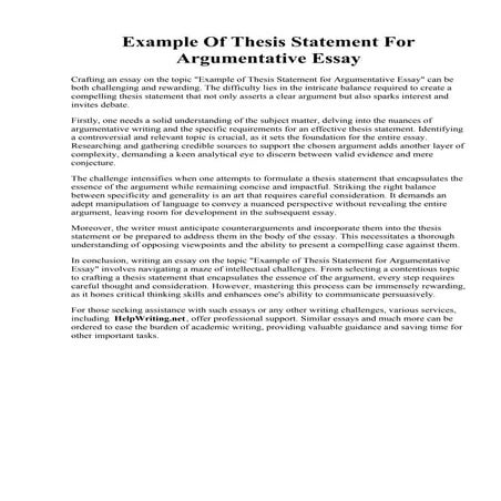 Example Of Thesis Statement For Argumentative Essay.pdf | Cloud ...