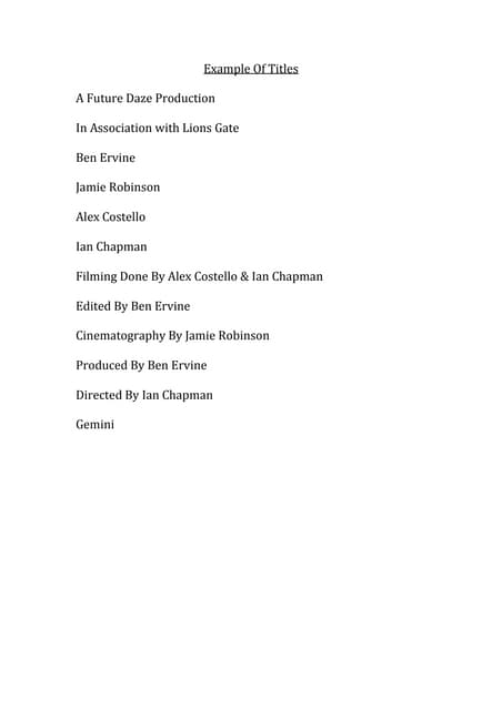 Production Schedule | PDF