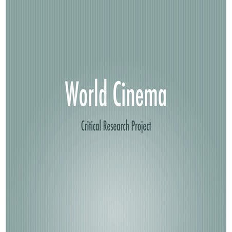 Example Of World Cinema (Critical Research) | PDF