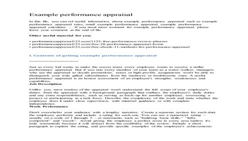 Performance Review Sample