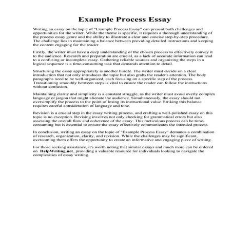 Example Process Essay | PDF | Homework and Study | Education