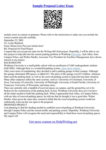 Proposal Essay Examples | PDF