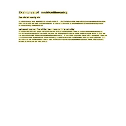 Examples of multicollinearity | DOC