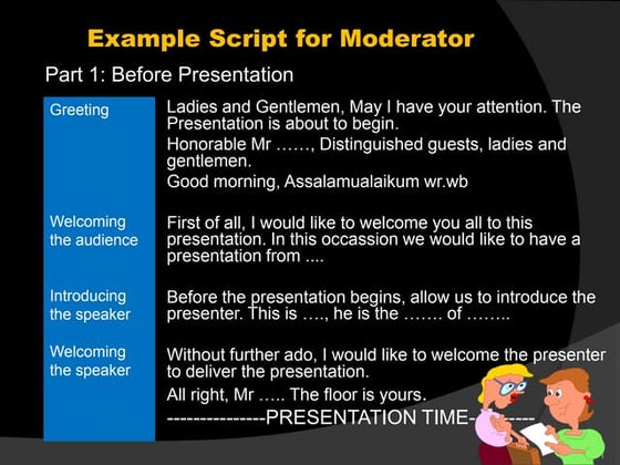 Example script for presenter | PDF | Resume Writing and Advice | Job Search
