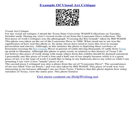 Examples Of A Critique Essay | PDF