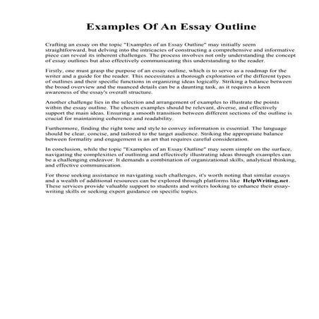 Examples Of An Essay Outline.pdf | Homework and Study | Education