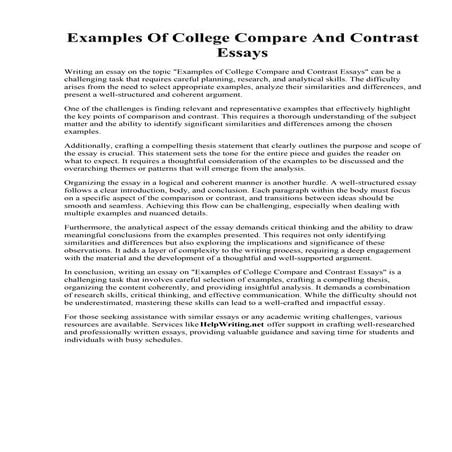 Examples Of College Compare And Contrast Essays.pdf