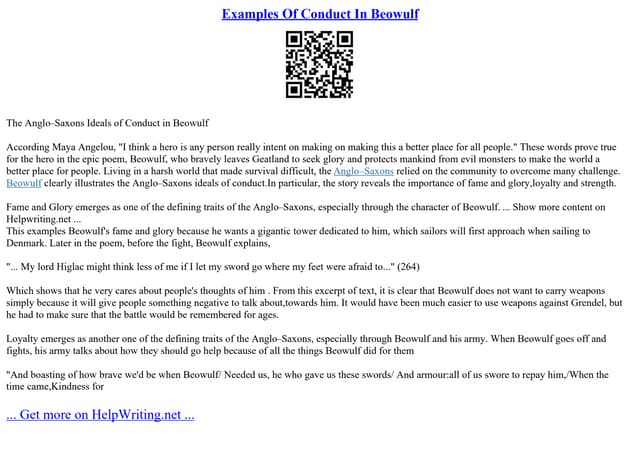 Beowulf Essay | PDF