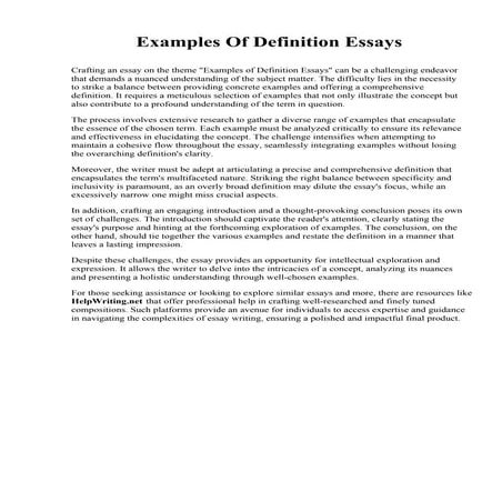 Examples Of Definition Essays | PDF