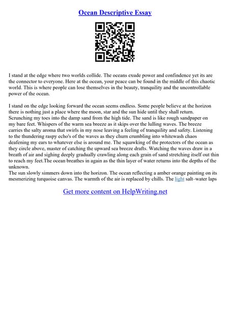 Example Of Descriptive Essay | PDF