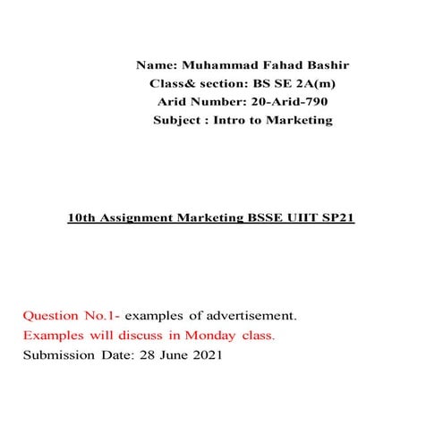 Different kind of advertisements | DOCX