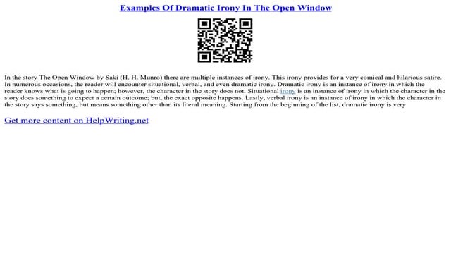 The Open Window Story