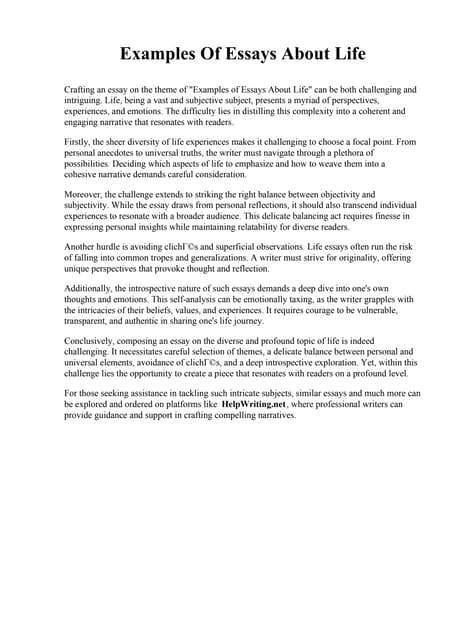 Life Essay Examples.pdf | Homework and Study | Education