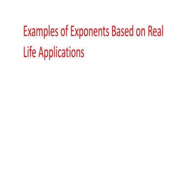 Application of exponents in real life | PPTX