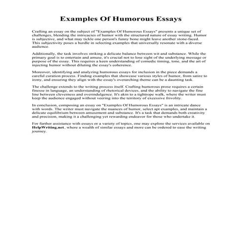 Examples Of Humorous Essays.pdf