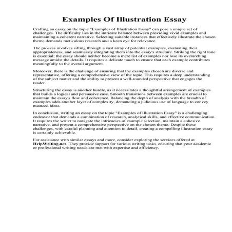 Examples Of Illustration Essay | PDF