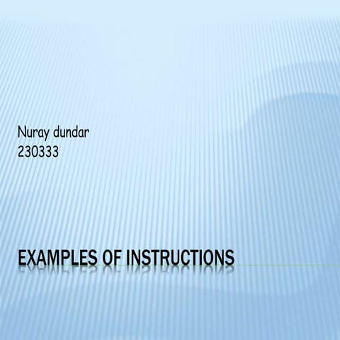 Examples of instructions | PPTX