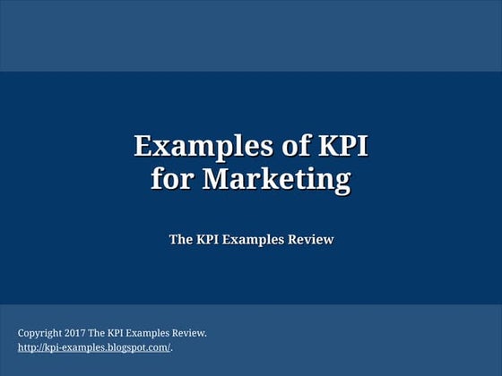 Examples of KPI for Sales and Marketing Department: KPI in Sales and ...