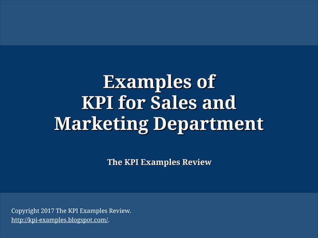 Kpi for purchase department | PPT