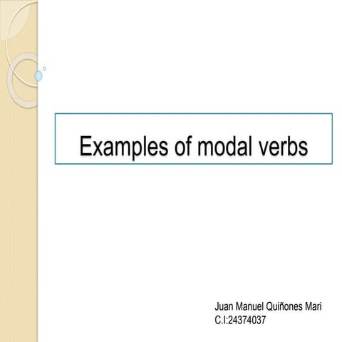 Examples of modal verbs | PPTX