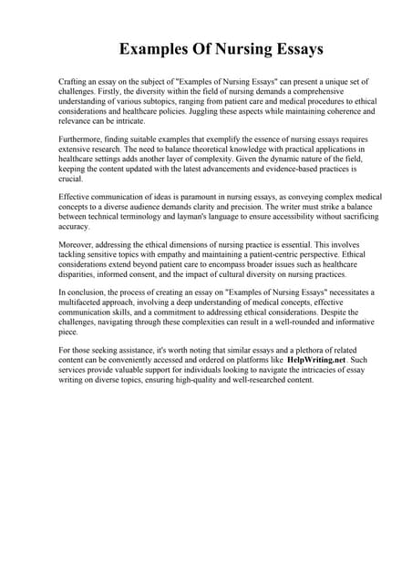 Nursing Essay Writing. Indiana University Southeast | PDF