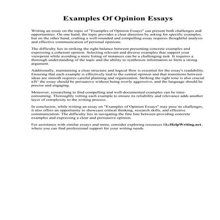 Examples Of Opinion Essays.pdf