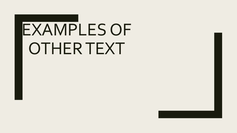 Examples of other text