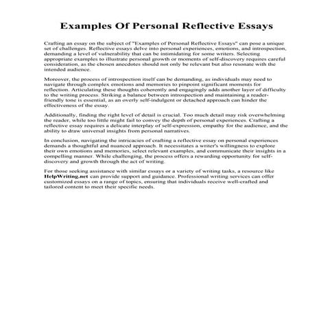 Examples Of Personal Reflective Essays.pdf