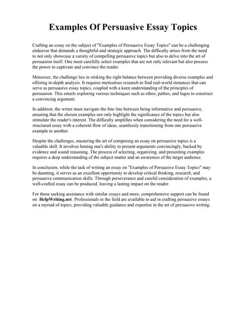 Persuasive Essay Samples For College.pdf